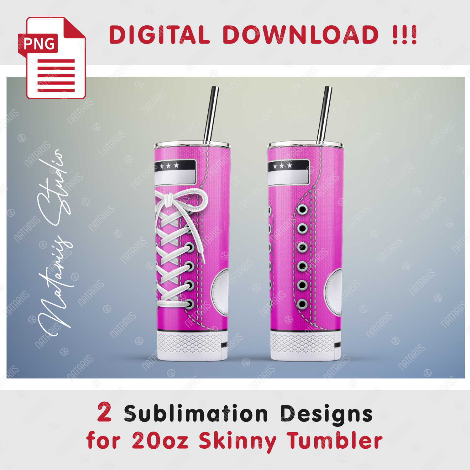 Monogram Sneaker Design Converse Sublimation 20oz Tumbler - Inspire Uplift