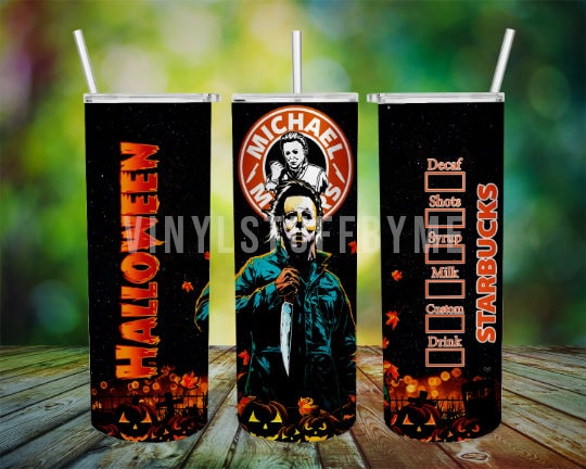 Blood Drenched Night Michael Myers, 20oz Skinny Tumbler, 30o | Inspire ...