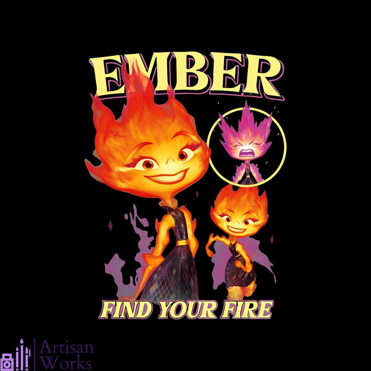 Find Your Fire Ember Disney Pixar Elemental PNG Silhouette F | Inspire ...