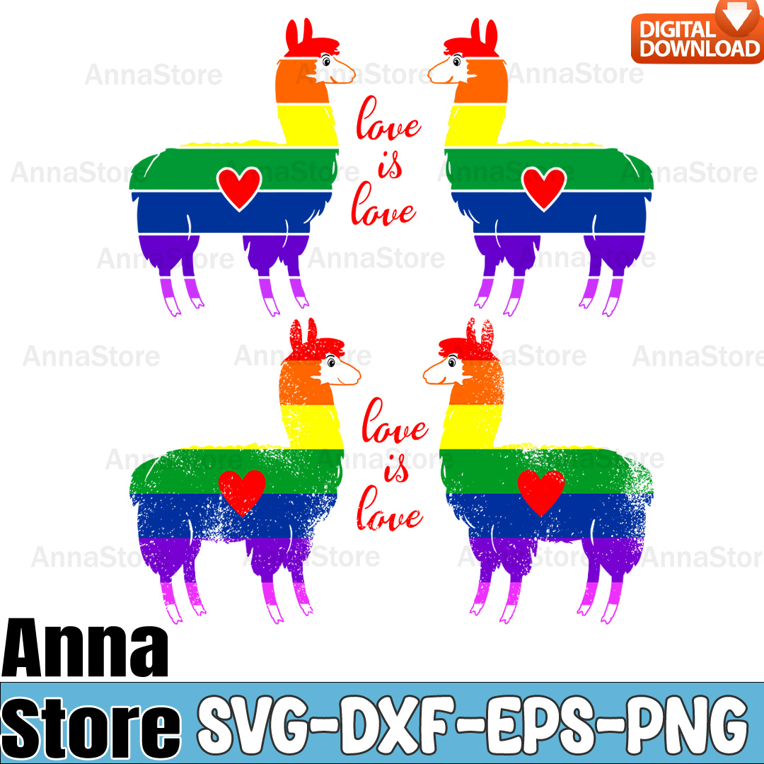 Love is Love LGBT Humorous Llama Svg,Gay Pride Svg,LGBT Day | Inspire ...