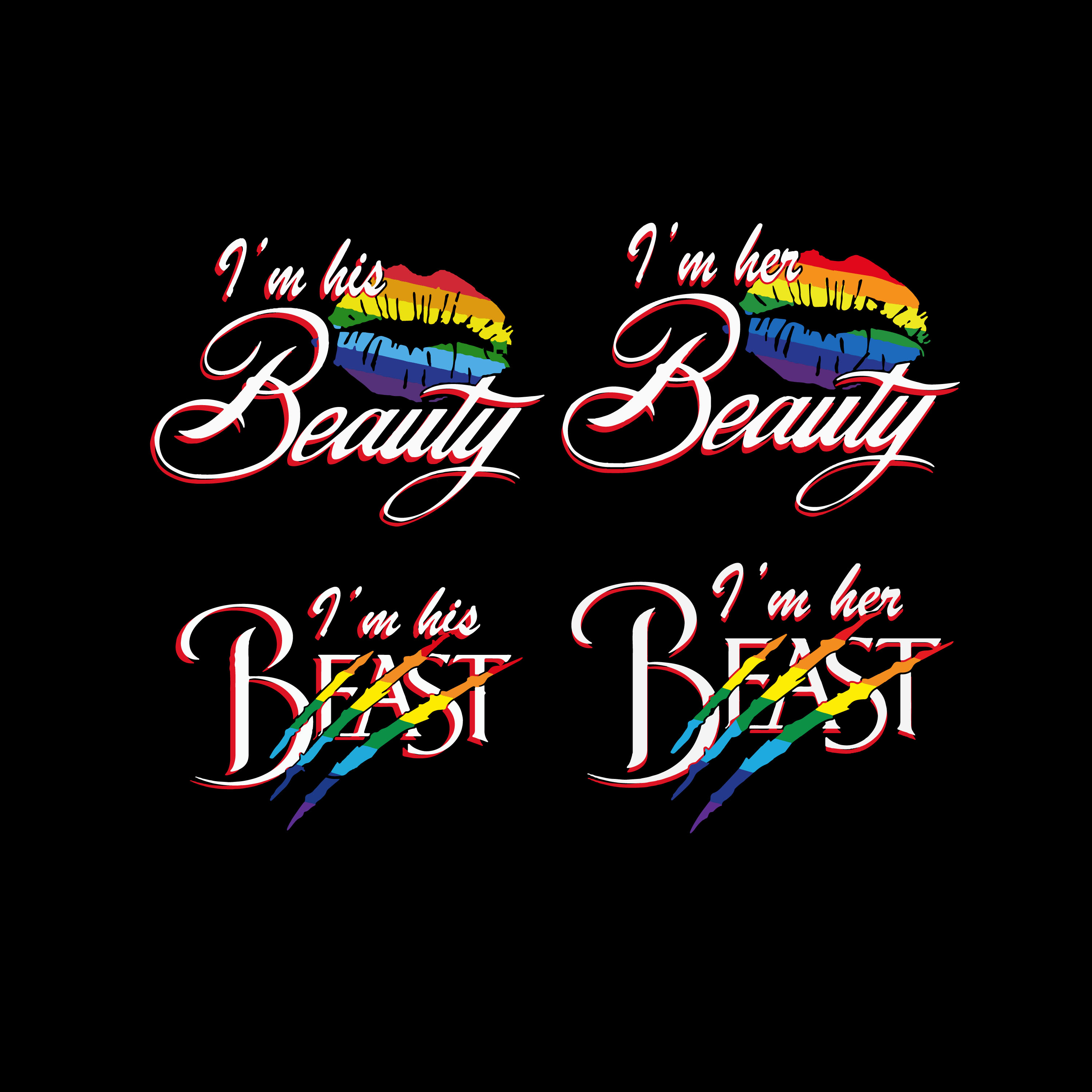I'm his beauty I'm her beast svg bundle, Beauty and the beas | Inspire ...