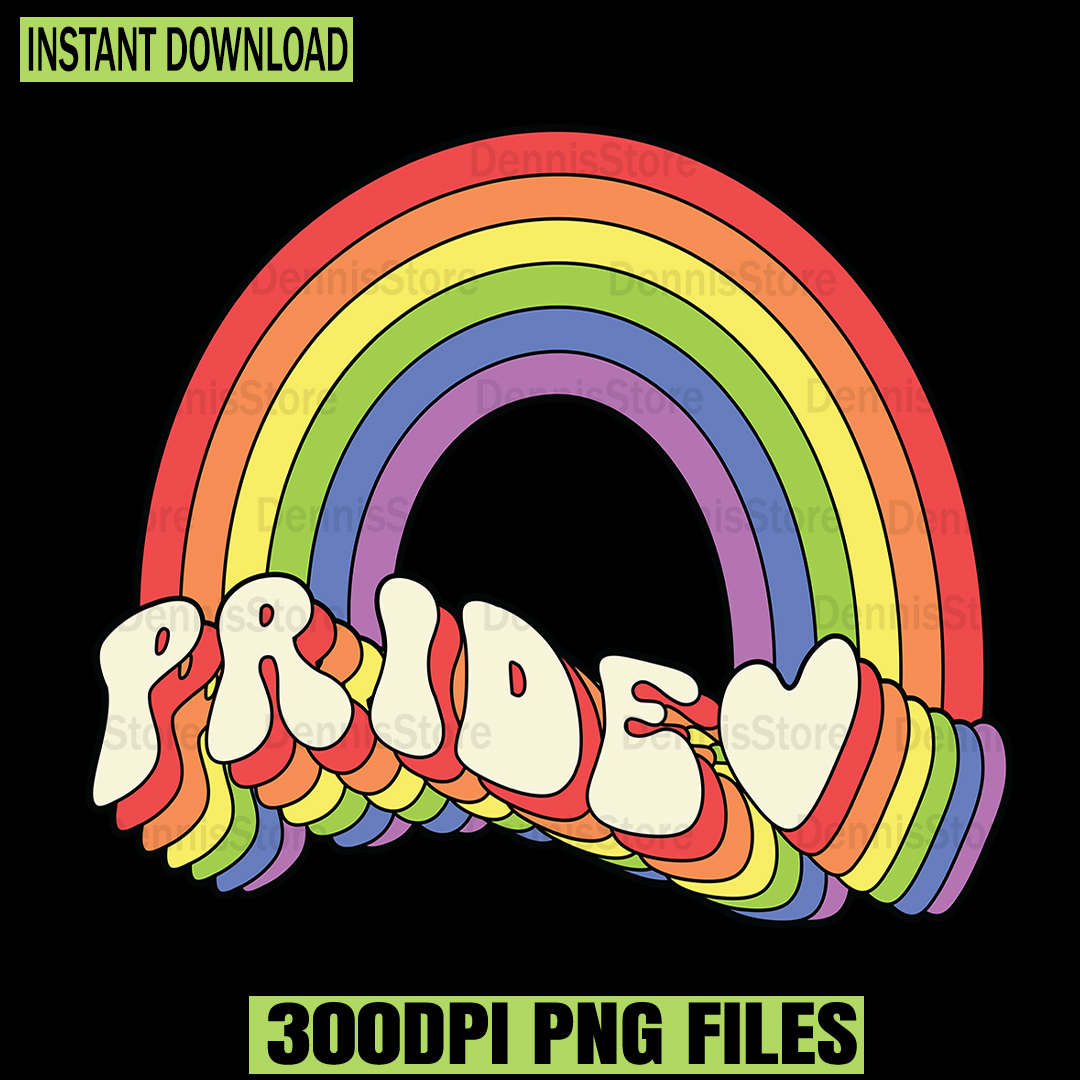Retro LGBTQ Rainbow Pride Sublimation Png,Pride Png,LGBT Png - Inspire ...