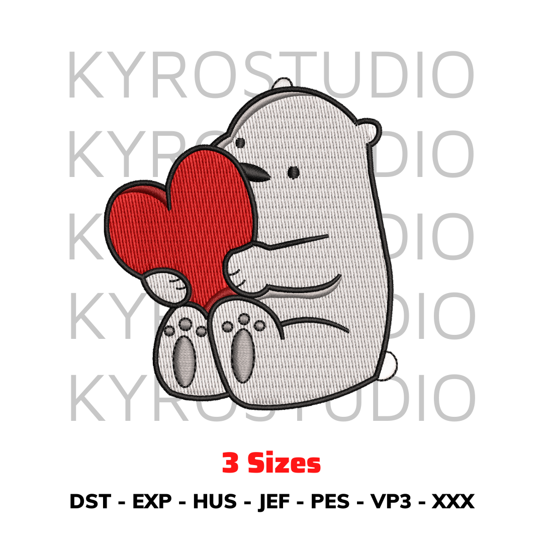 We Bare Bears Embroidery Design, Anime Embroidery Design, Ch - Inspire ...