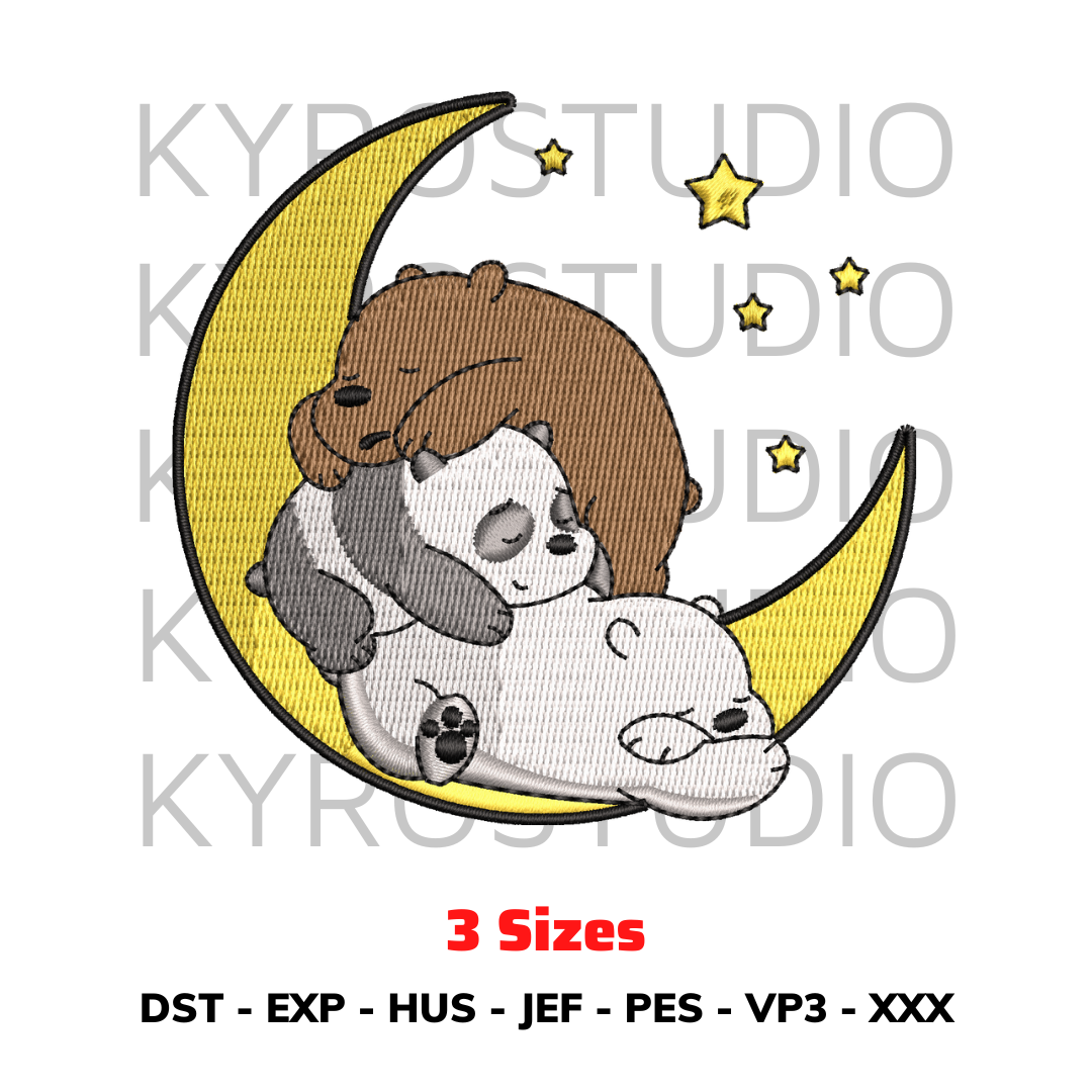 We Bare Bears Embroidery Design, Anime Embroidery Design, Ch - Inspire ...