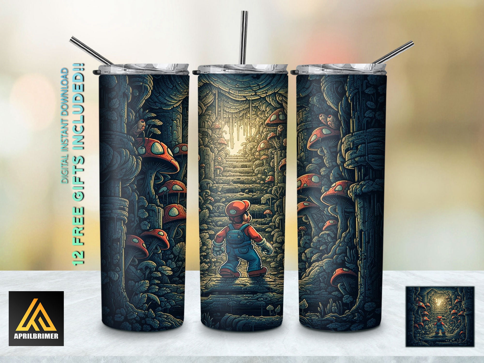 Super Mario Tumbler, Super Mario Skinny Tumbler, Game Super | Inspire ...