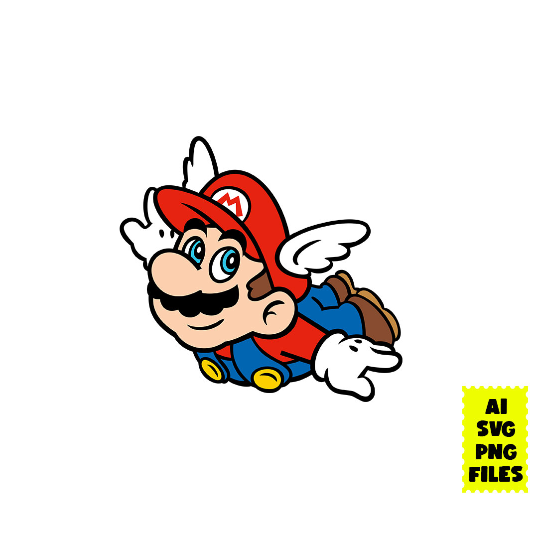 Fly Mario Svg, Super Mario Svg, Mario Svg, Mario Character S - Inspire ...