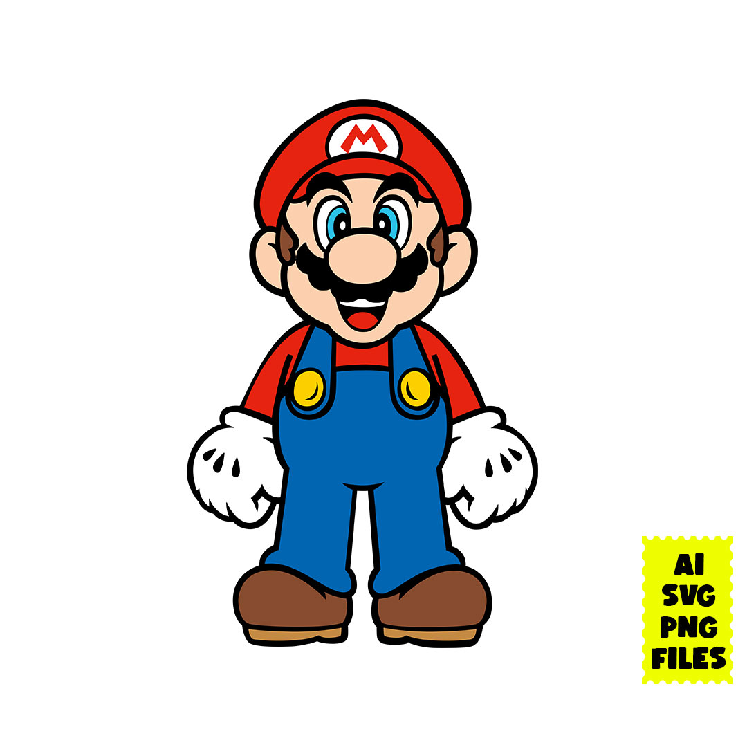 Mario Svg, Super Mario Svg, Mario Funny Svg, Mario Character | Inspire Uplift