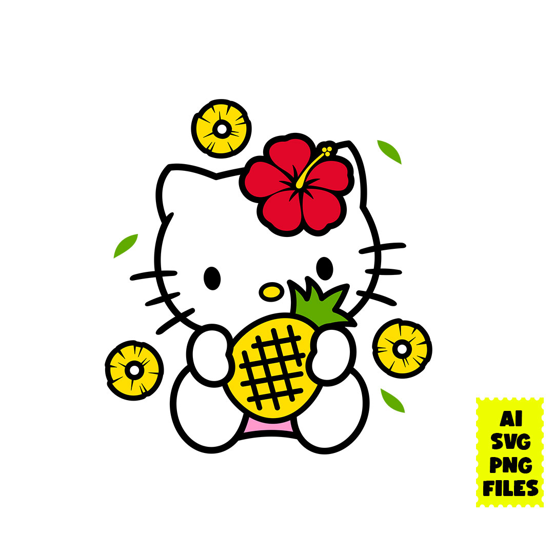 Pineapple Hello Kitty Svg, Pineapple Svg, Hello Kitty Svg, F | Inspire ...