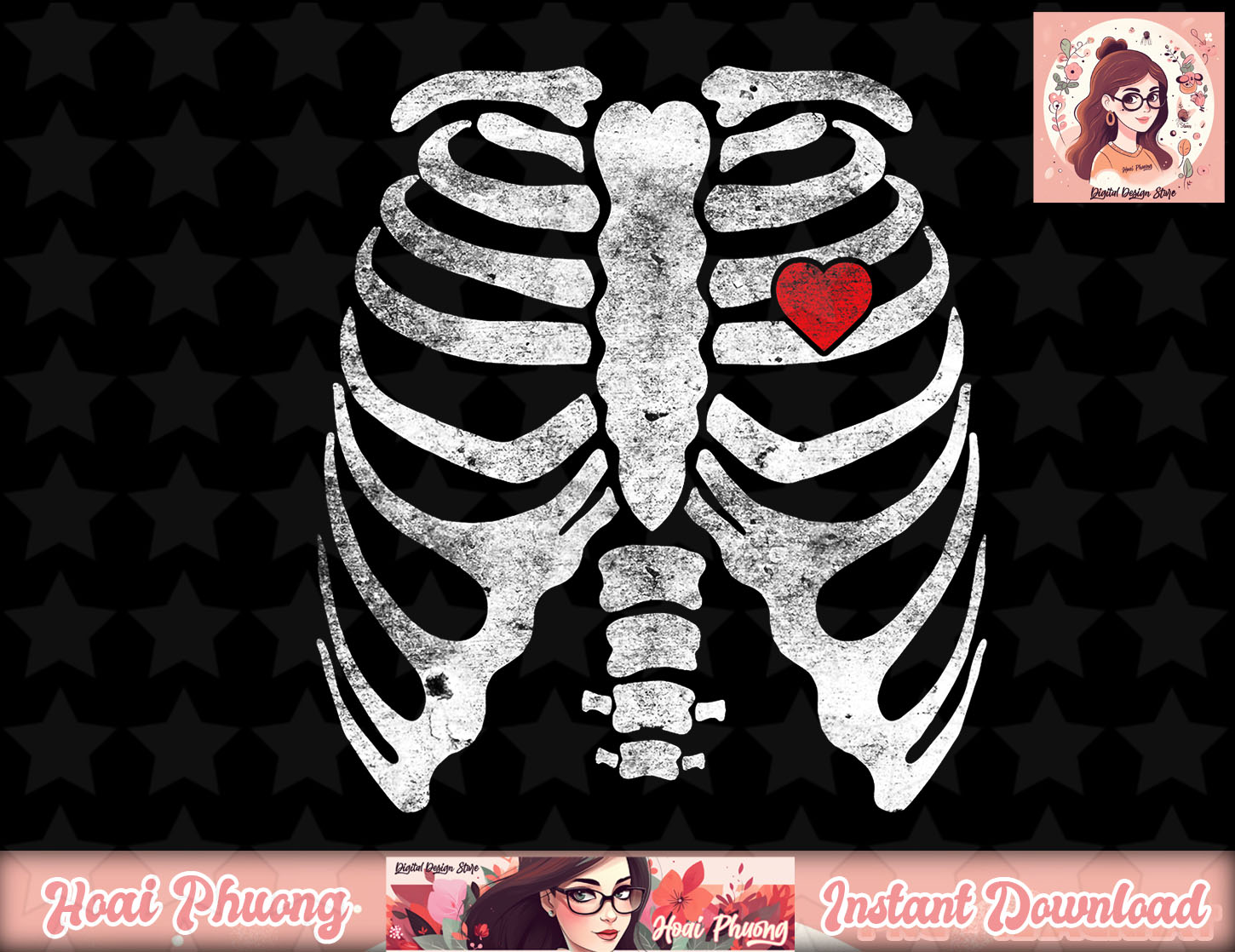 Skeleton Heart Rib Cage X-Ray Adult Kids Funny Halloween png | Inspire ...