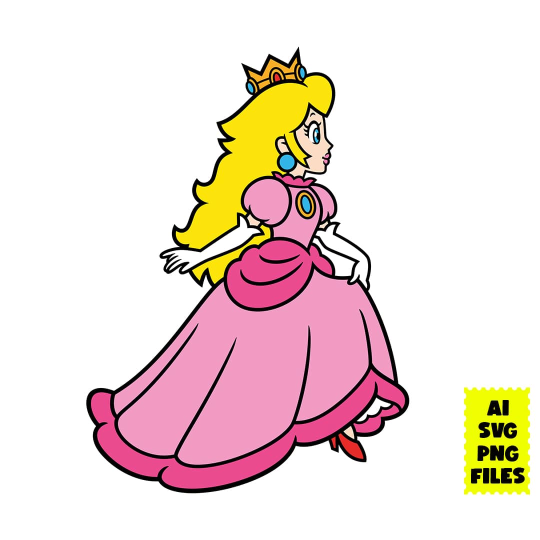 Princess Svg, Princess Peach Svg, Super Mario Svg, Mario Svg | Inspire ...