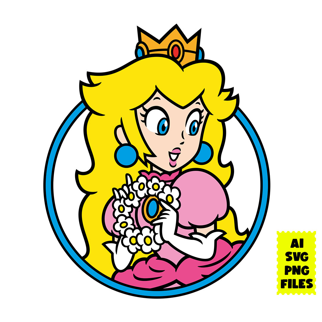 Princess Peach Face Svg, Princess Svg, Peach Svg, Super Mari - Inspire ...