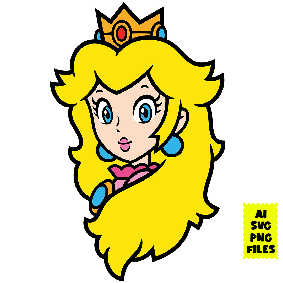 Princess Peach Face Svg, Princess Peach Svg, Princess,Super - Inspire ...