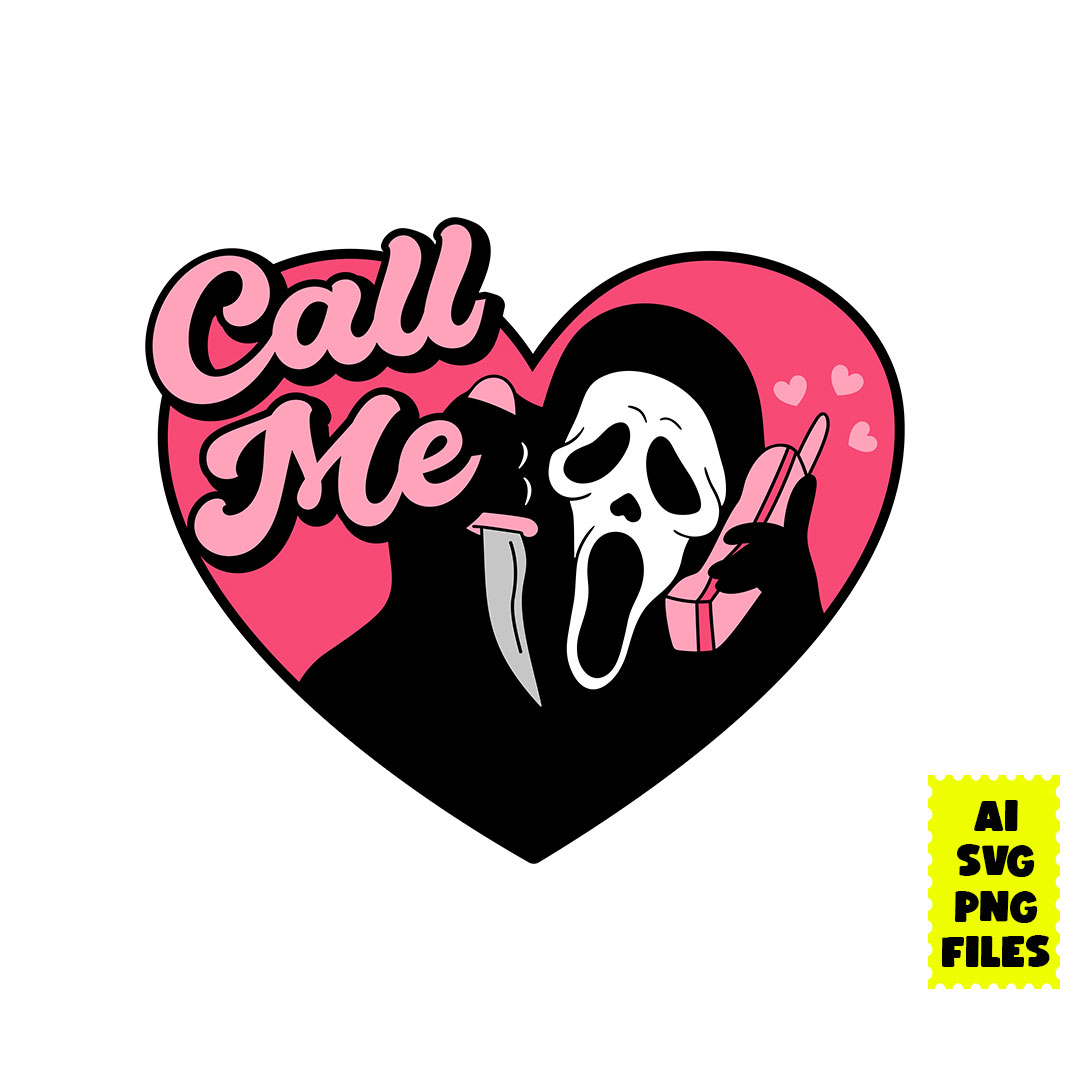 Scream Call Me Svg, Ghost Svg, Heart Svg, Halloween Svg, Val | Inspire ...
