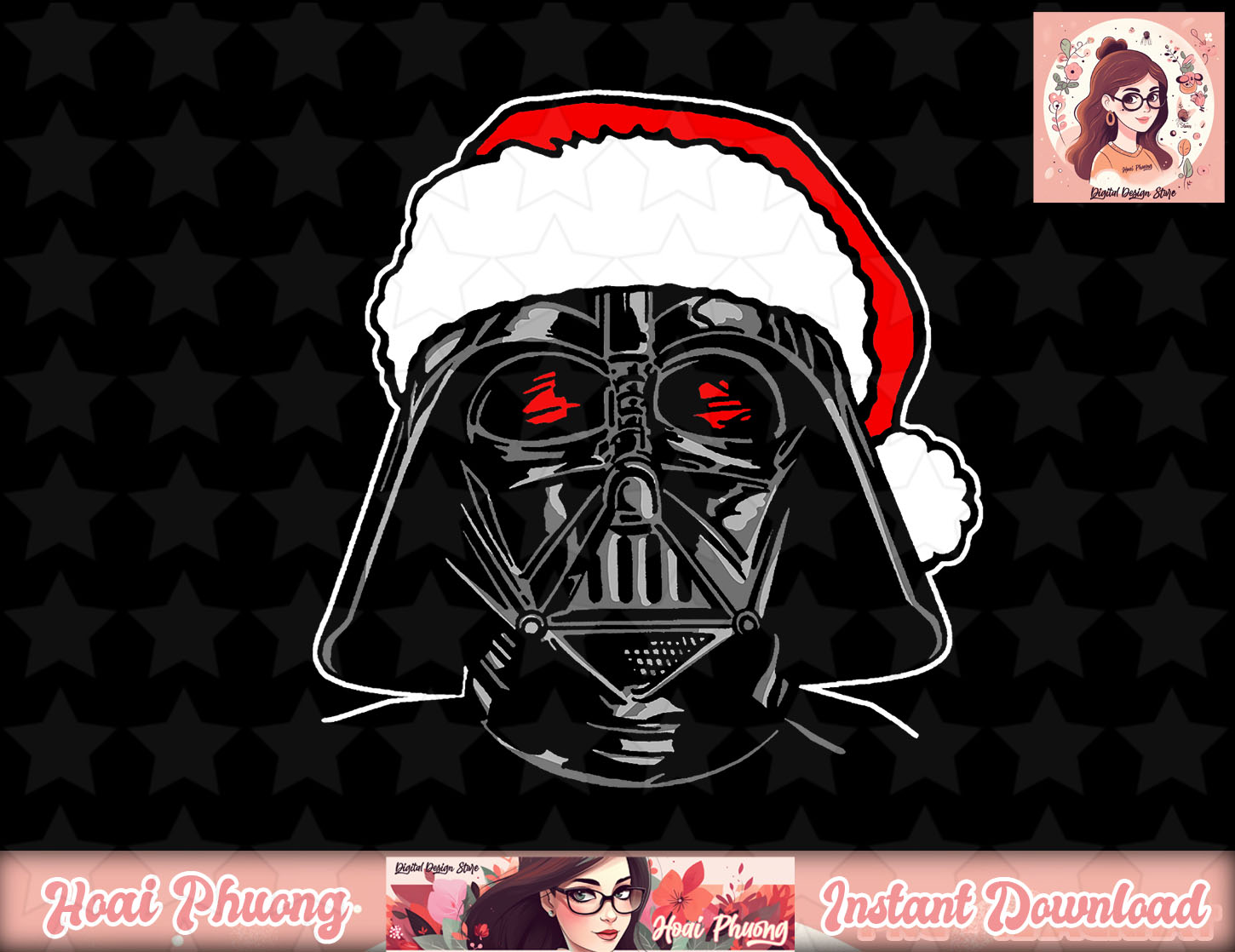 Star Wars Santa Darth Vader Sketch Christmas Graphic png, in | Inspire ...