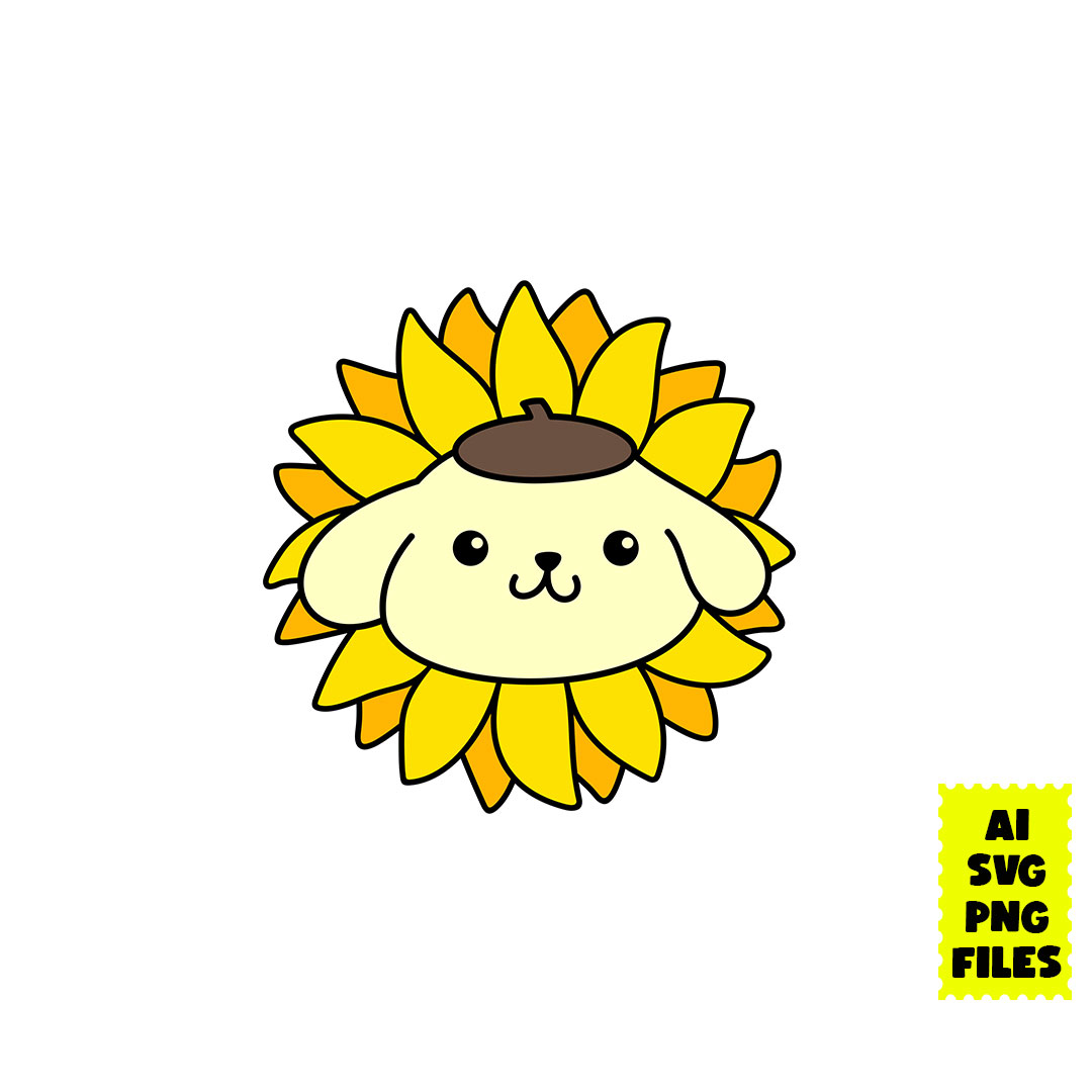 Purin Sunflower Svg, Purin Svg, Hello Kitty Svg, Purin Face | Inspire ...