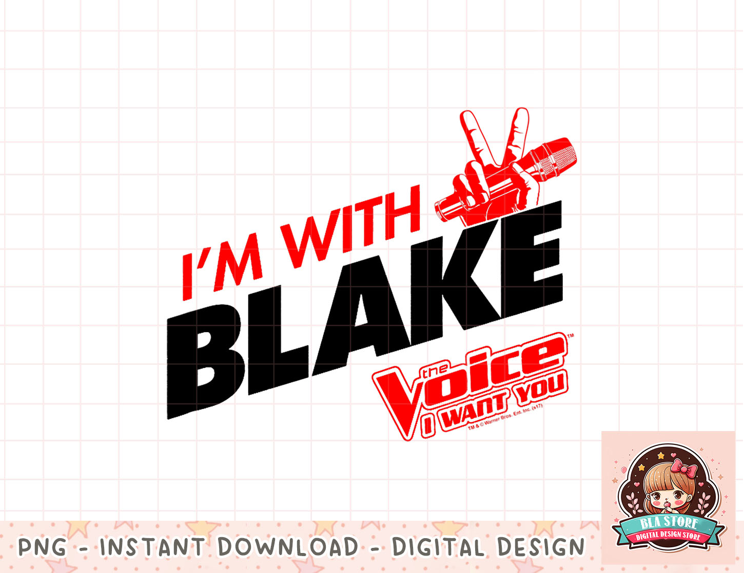 The Voice With Blake png, instant download, digital print | Inspire Uplift
