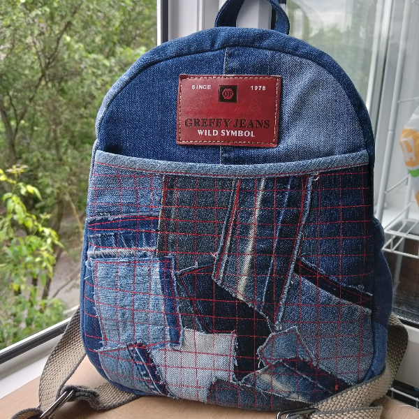 Stylish HANDMADE denim BACKPACK WITH a DEEP POCKET IN THE FR - Inspire ...