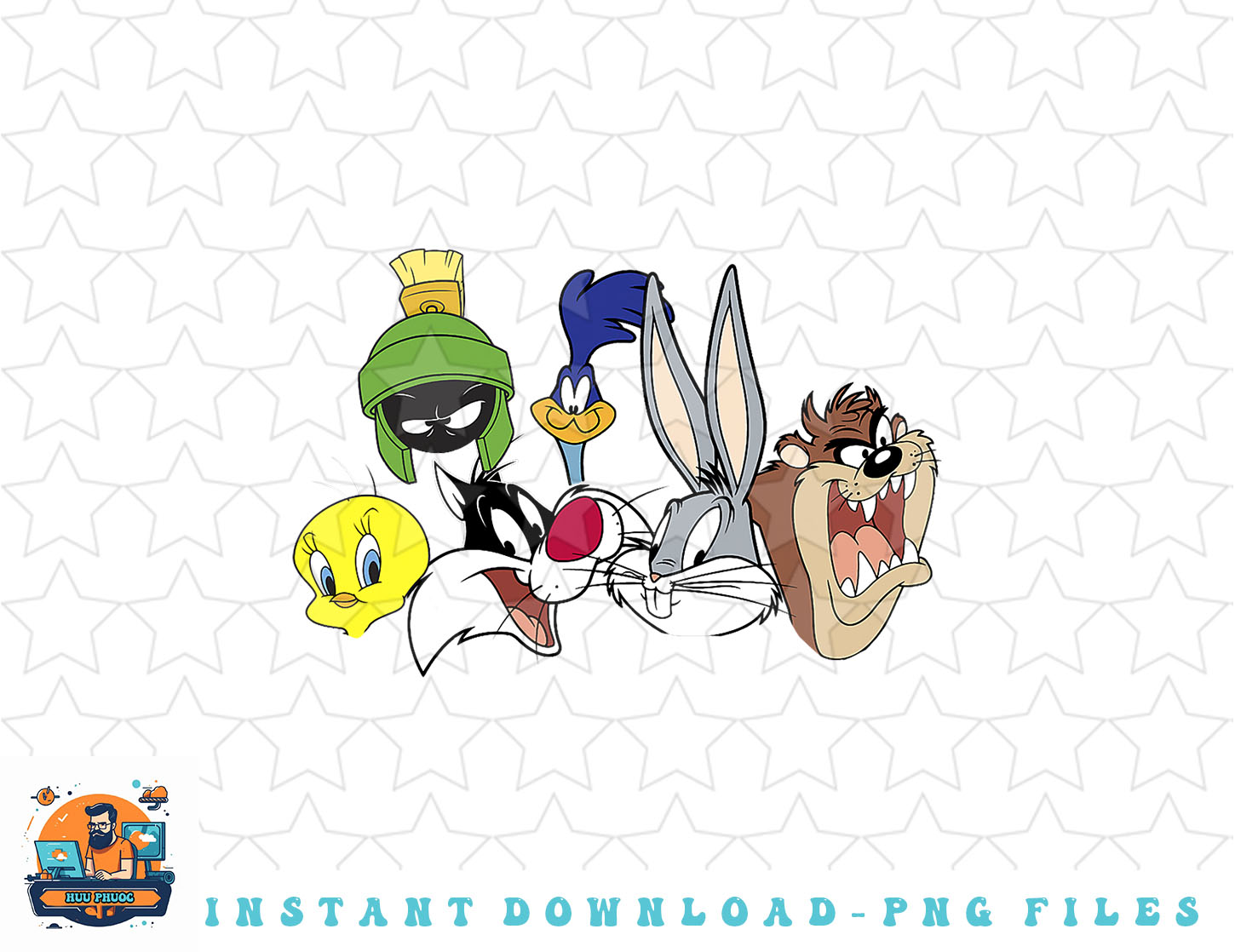Looney Tunes Group Shot Big Face Line Up png, sublimation, d | Inspire ...