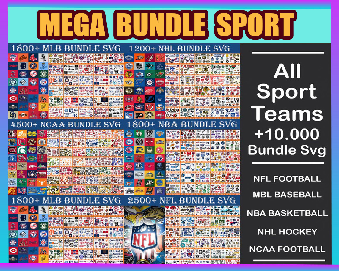 10000 Mega Bundle Sport Svg And All Sport Team Svg | Inspire Uplift