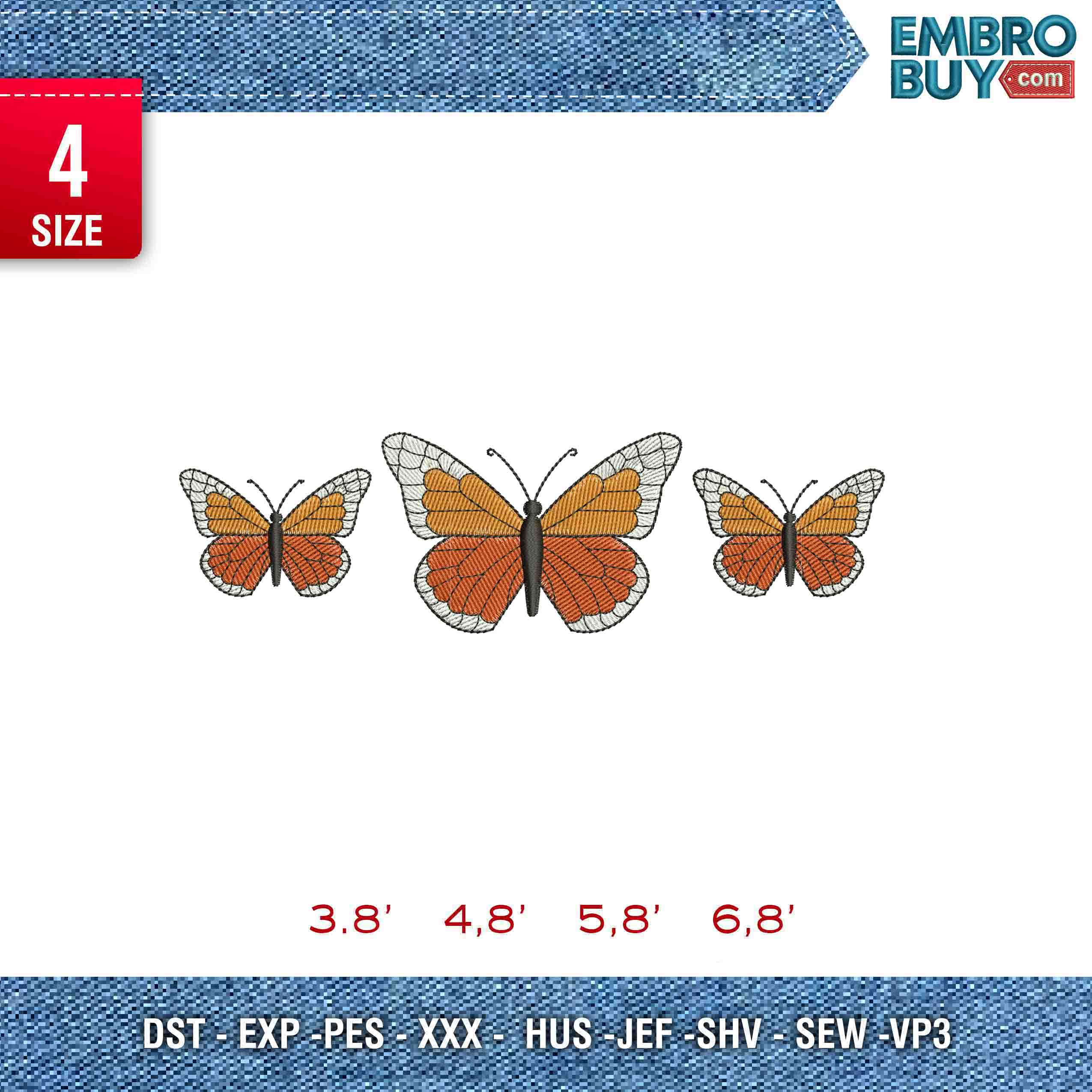Butterflies 3 / Animal Embroidery Design / Logo Design / Emb | Inspire ...