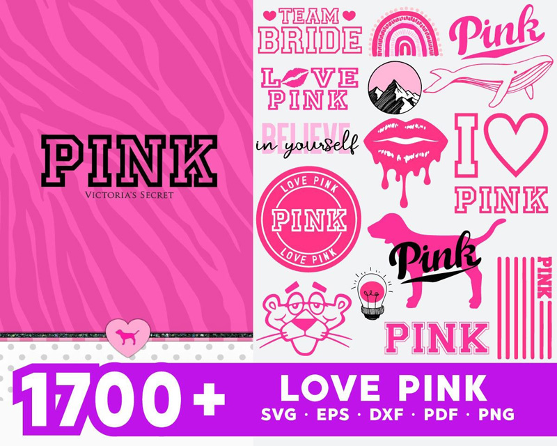 1700 Love Pink Bundle, Trending Svg, Love Pink Svg | Inspire Uplift