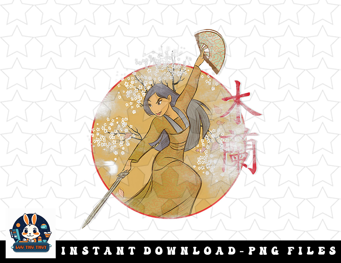 Disney Mulan Mulan Sword Dance With Fan Circle Flowers png, | Inspire ...