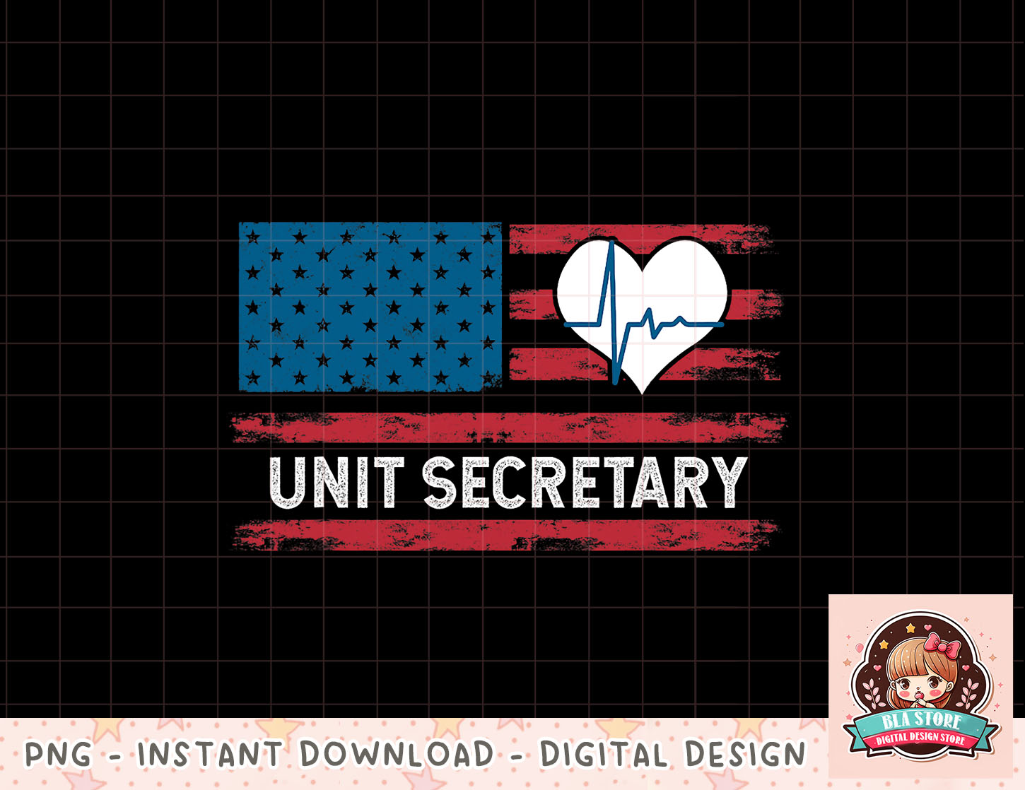 Unit Secretary USA Flag Patriotic 4th July png, instant down | Inspire ...