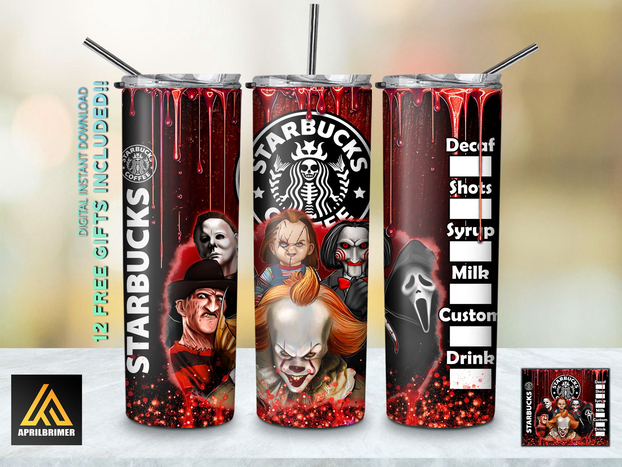 Horror Movie Garden Gnomes Tumbler, Horror Movies Tumbler, H | Inspire ...