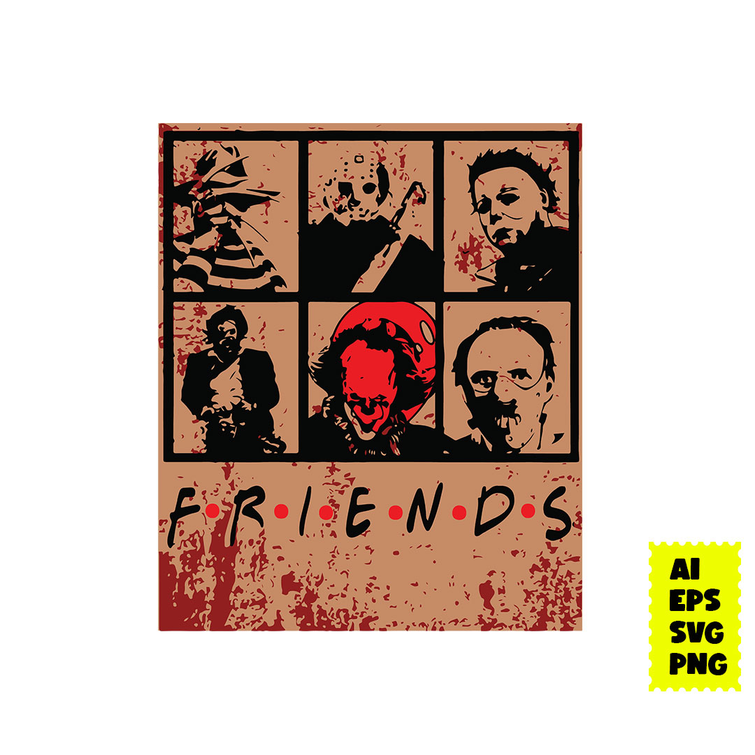 Vintage Horror Friends Svg, Vintage Svg, Horror Friends Svg, | Inspire ...