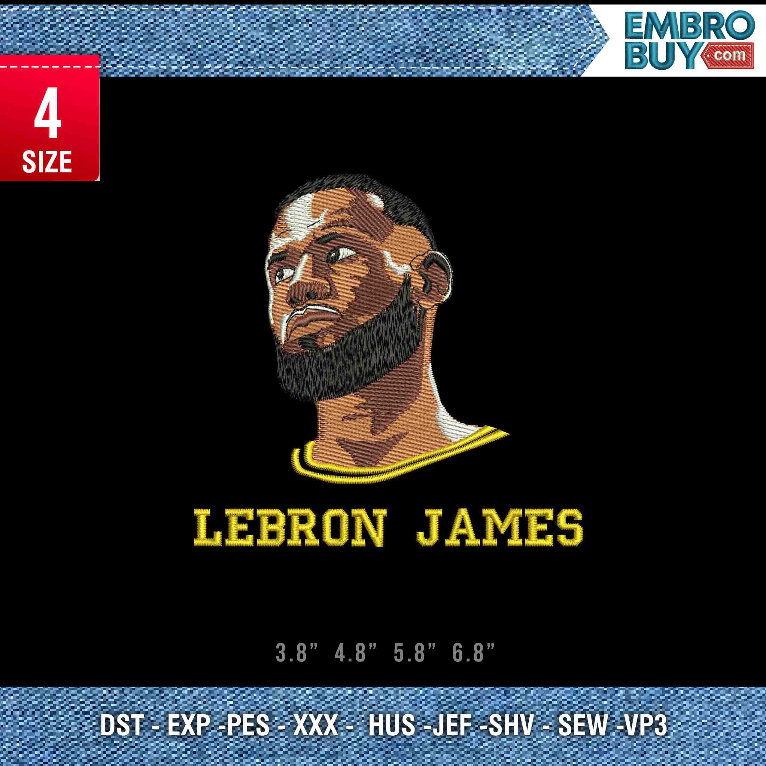 Lebron James With Name / Character Embroidery Design / Sport | Inspire ...
