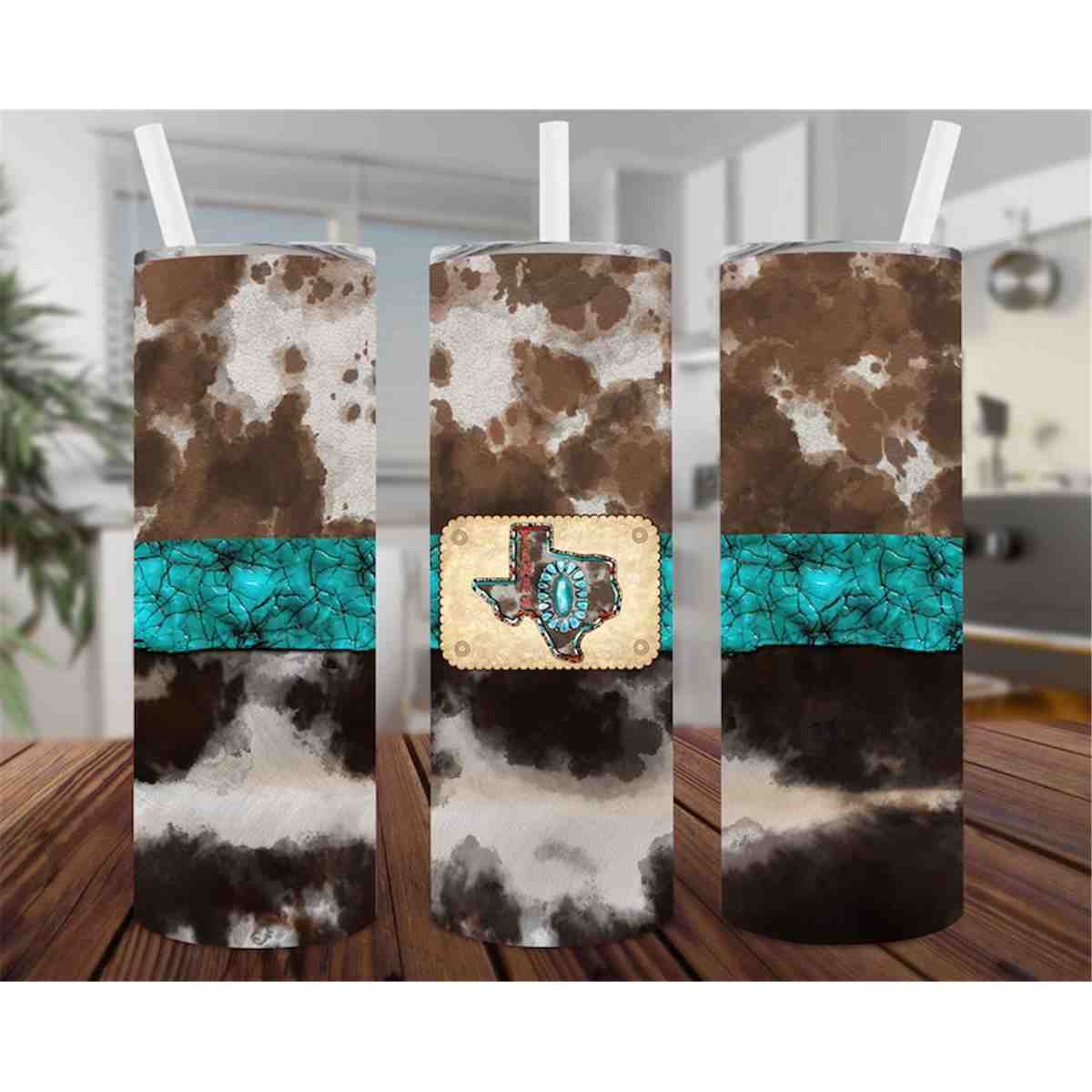 Cowhide Texas, 20oz Skinny Tumbler Sublimation Designs Cowhi | Inspire ...