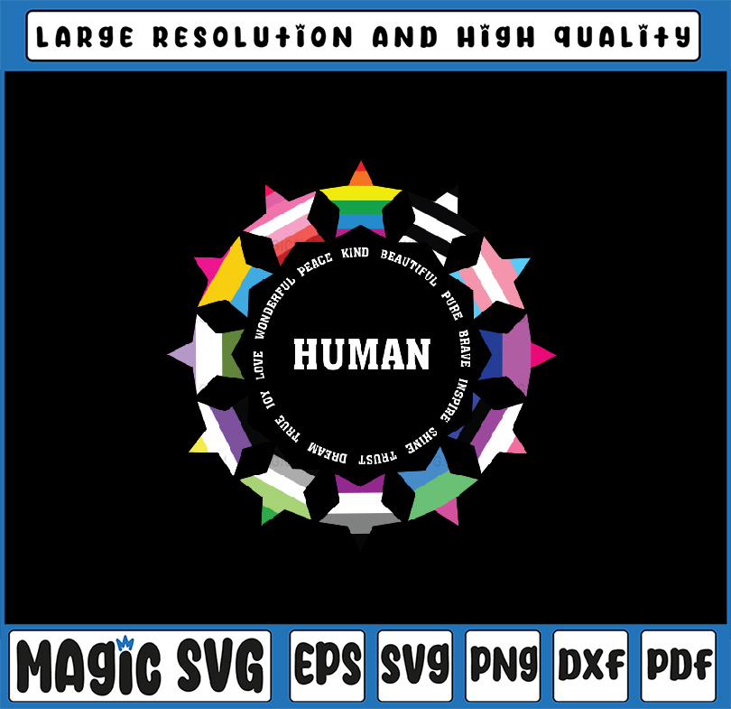 Human Pride Design Svg Human LGBTQ Flag Svg, LGBTQ Pride Svg | Inspire ...