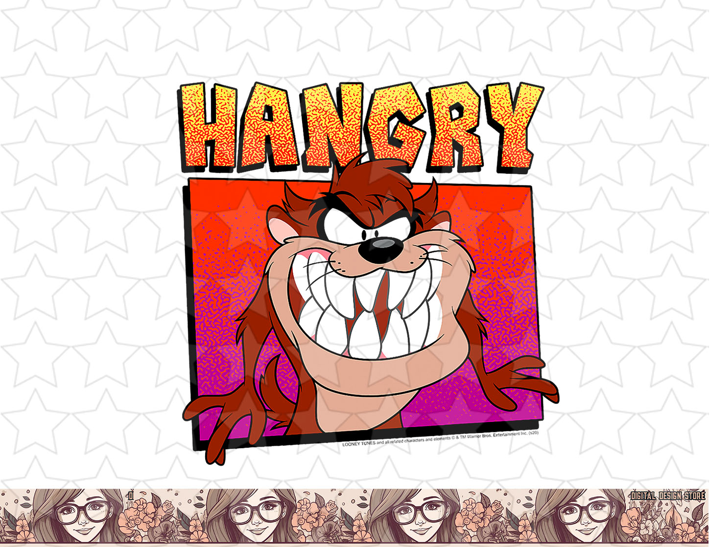 Looney Tunes Taz Hangry Portrait png, sublimation, digital d | Inspire ...