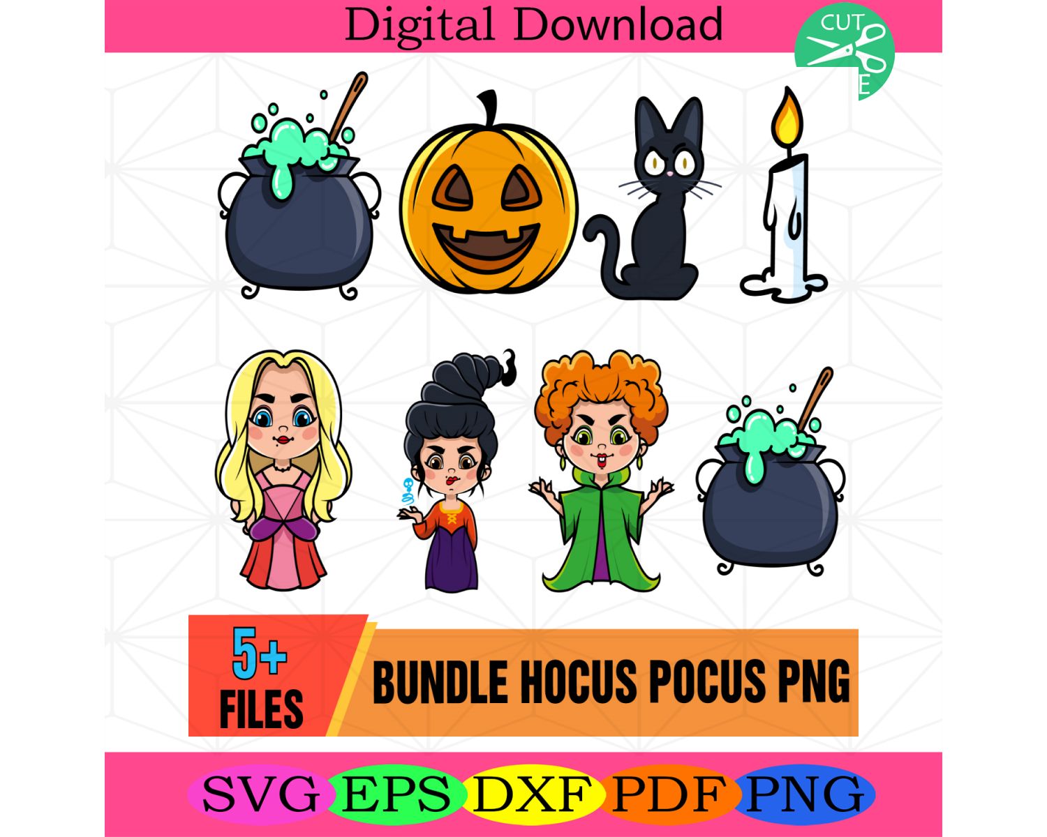 Cute Hocus Pocus Png Bundle, Bunch Of Hocus Pocus, Black Cat - Inspire ...