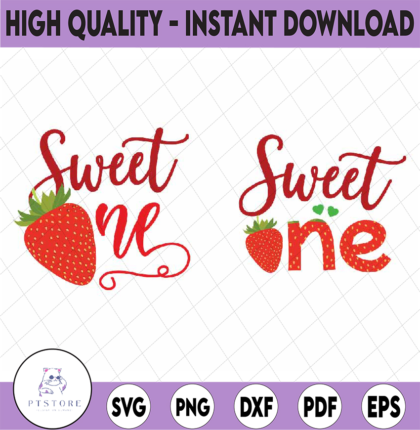 Sweet One SVG, Strawberry One Svg, First Birthday Svg Cut Fi | Inspire ...