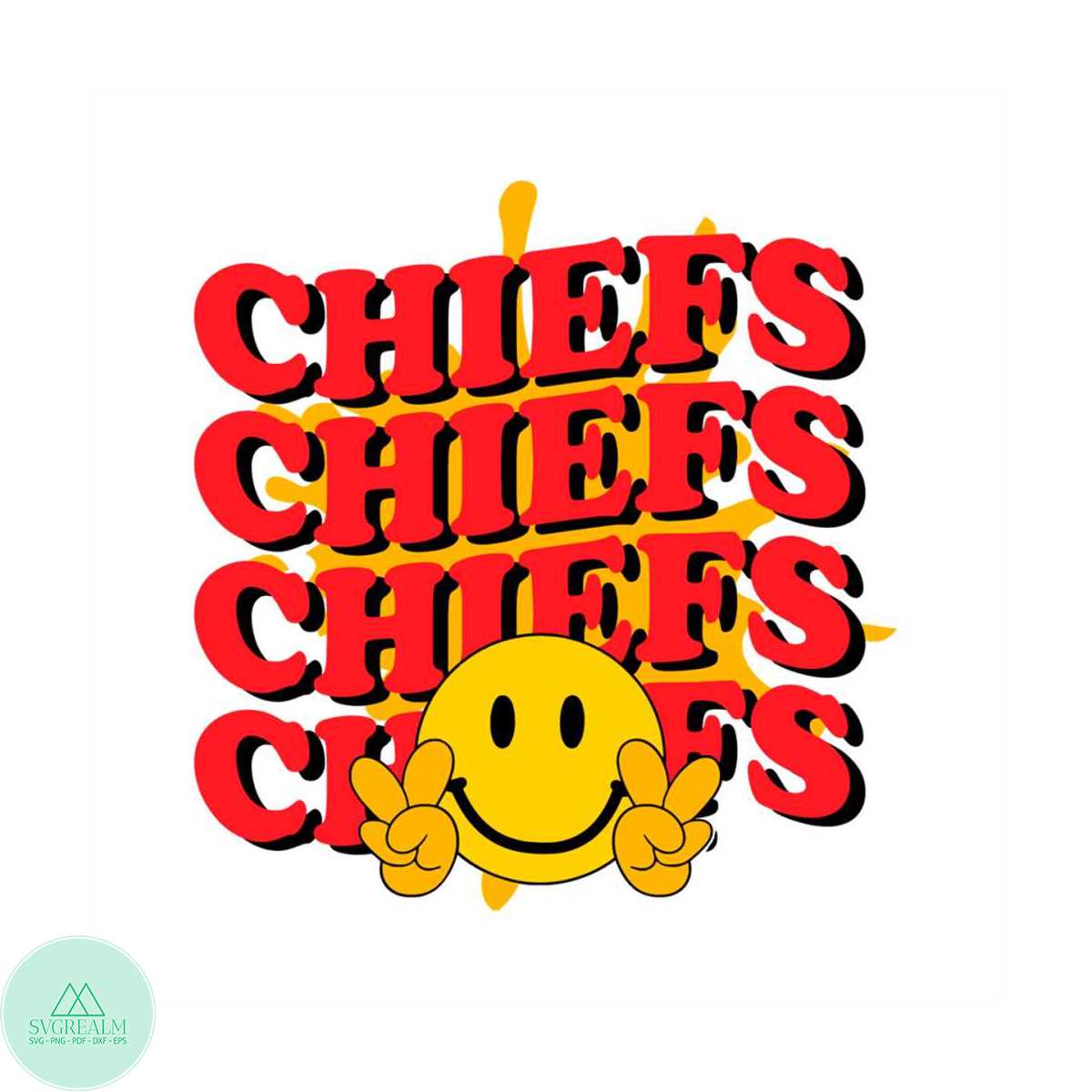 Smiley Face Chiefs Funny Chiefs Fans SVG Graphic Designs Fil | Inspire ...