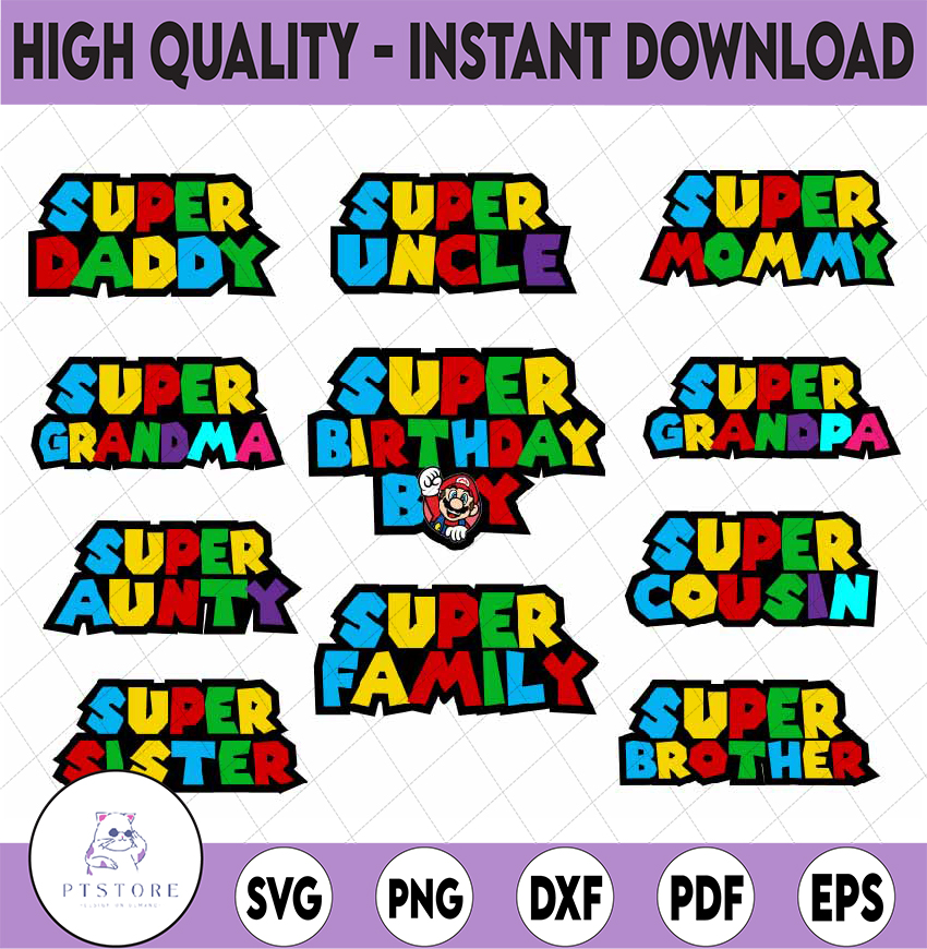Super Family Bundle Svg Png, Super Brother, Super Dad, Super | Inspire ...