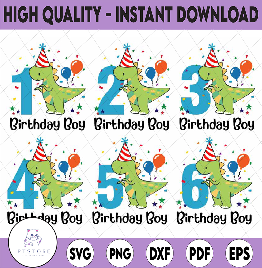 Dinosaur Birthday Numbers SVG, Dinosaur number 1, It's my 2n | Inspire ...