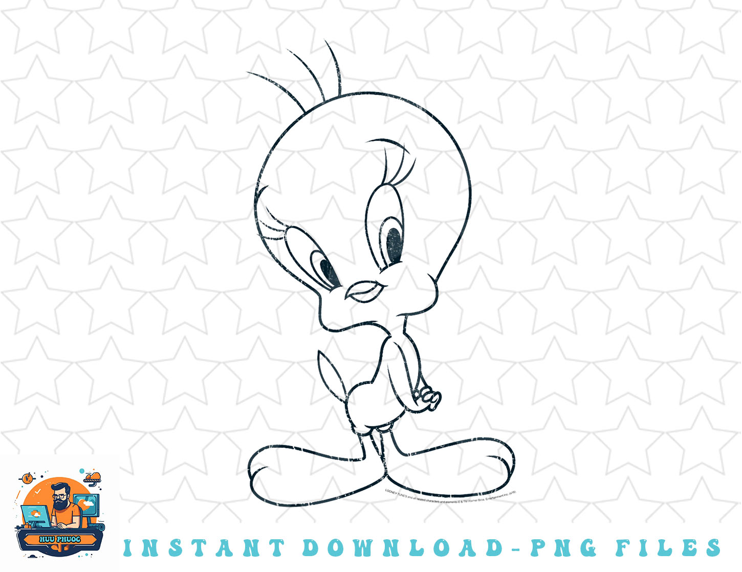 Looney Tunes Tweety Simple Outline png, sublimation, digital | Inspire ...