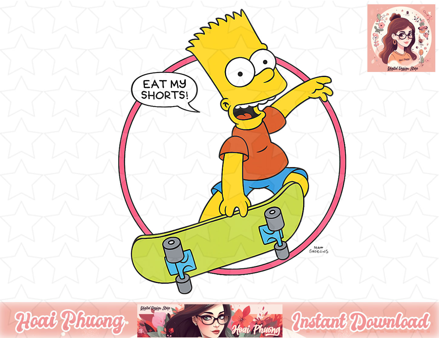 The Simpsons Bart Simpson Eat My Shorts png, instant downloa | Inspire ...