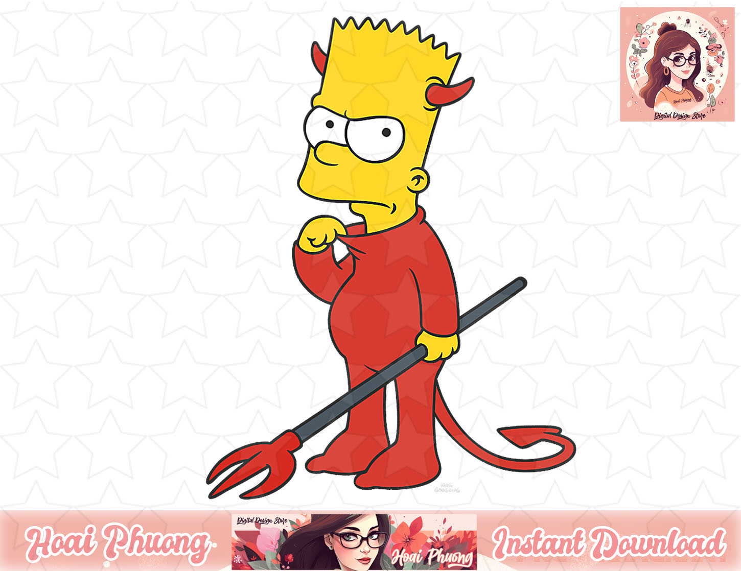 The Simpsons Bart The Devil png, instant download | Inspire Uplift