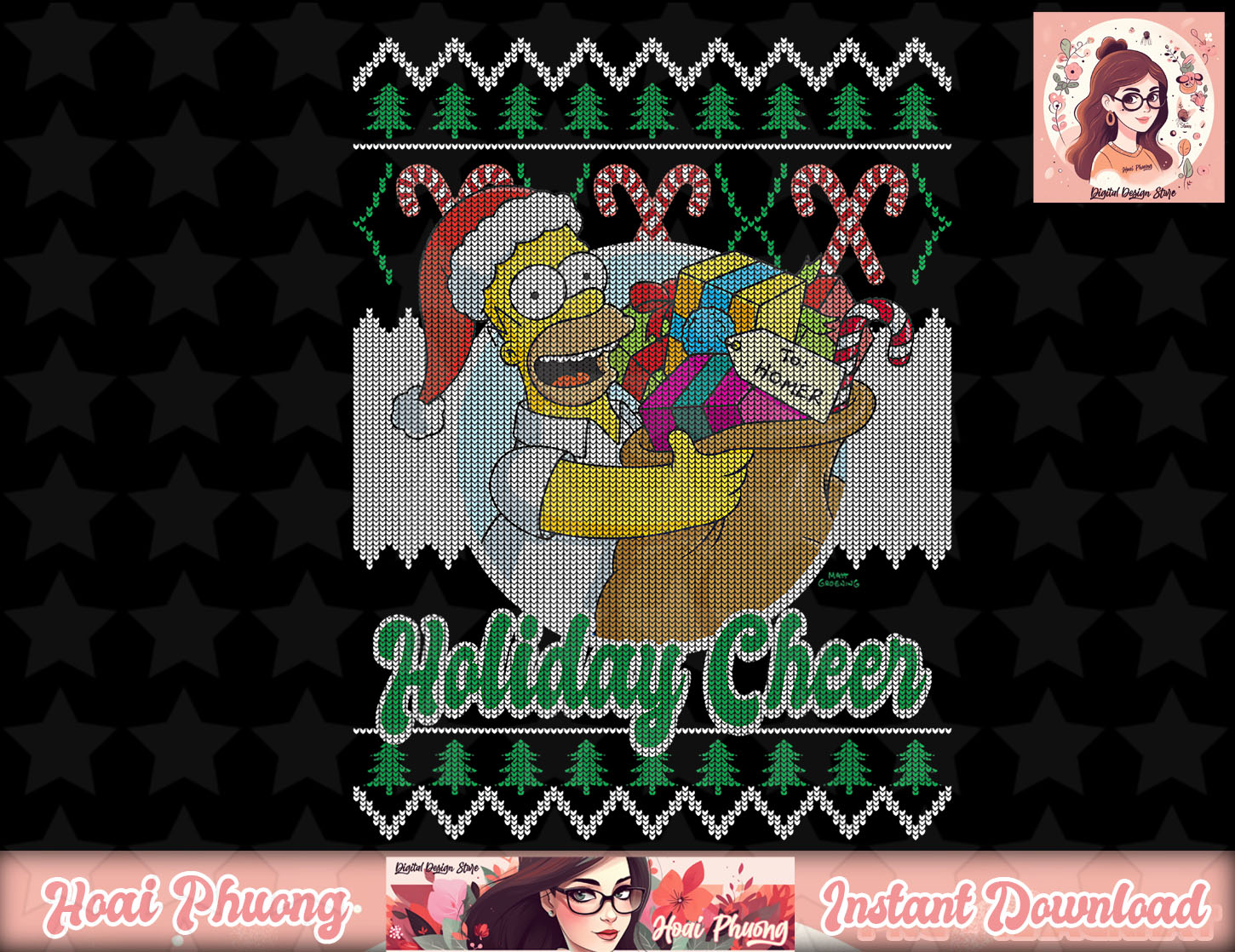 The Simpsons Christmas Homer Holiday Cheer Ugly Sweater png, | Inspire ...