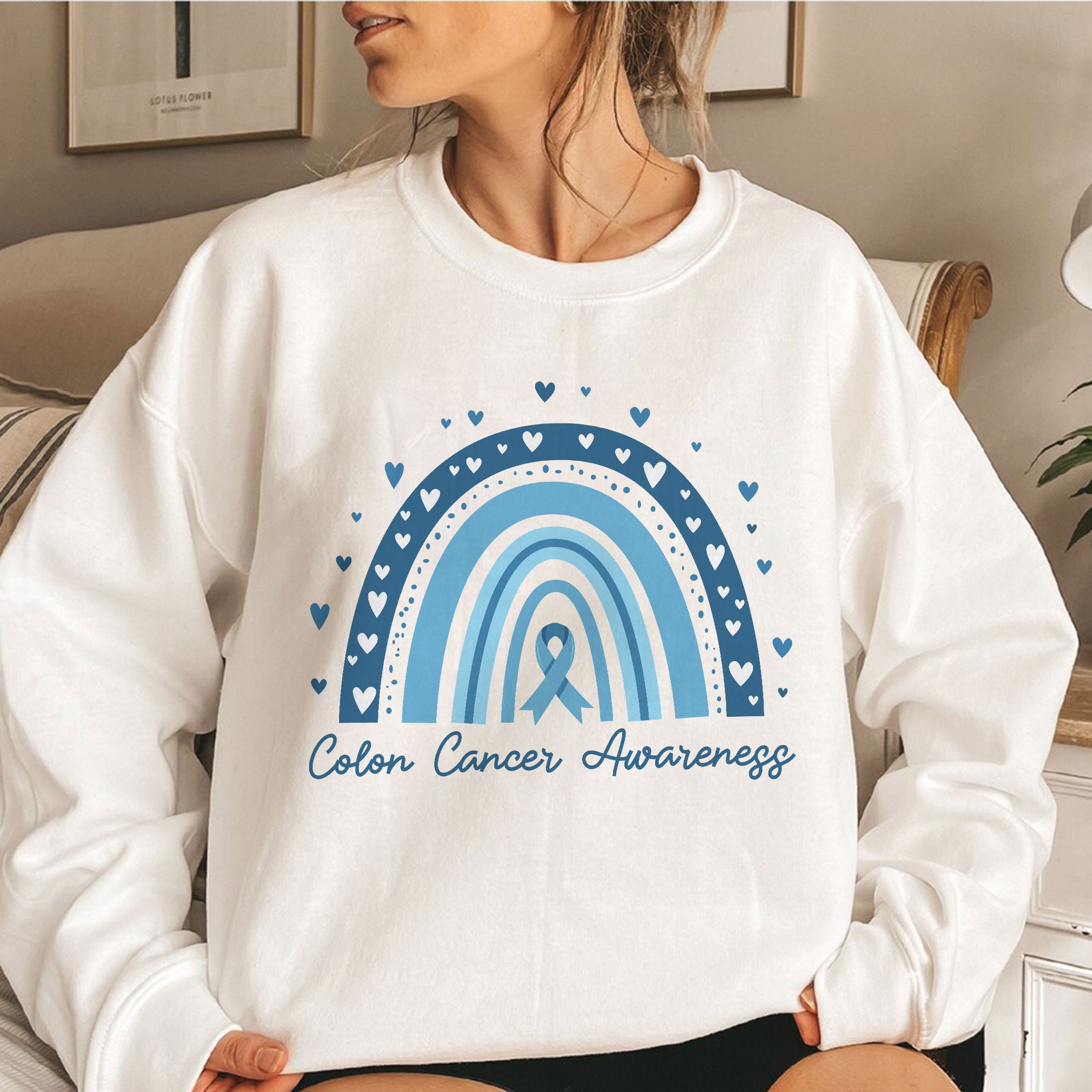 Colon Cancer Sweatshirt, Colon Cancer Ribbon, Colon Cancer - Inspire Uplift