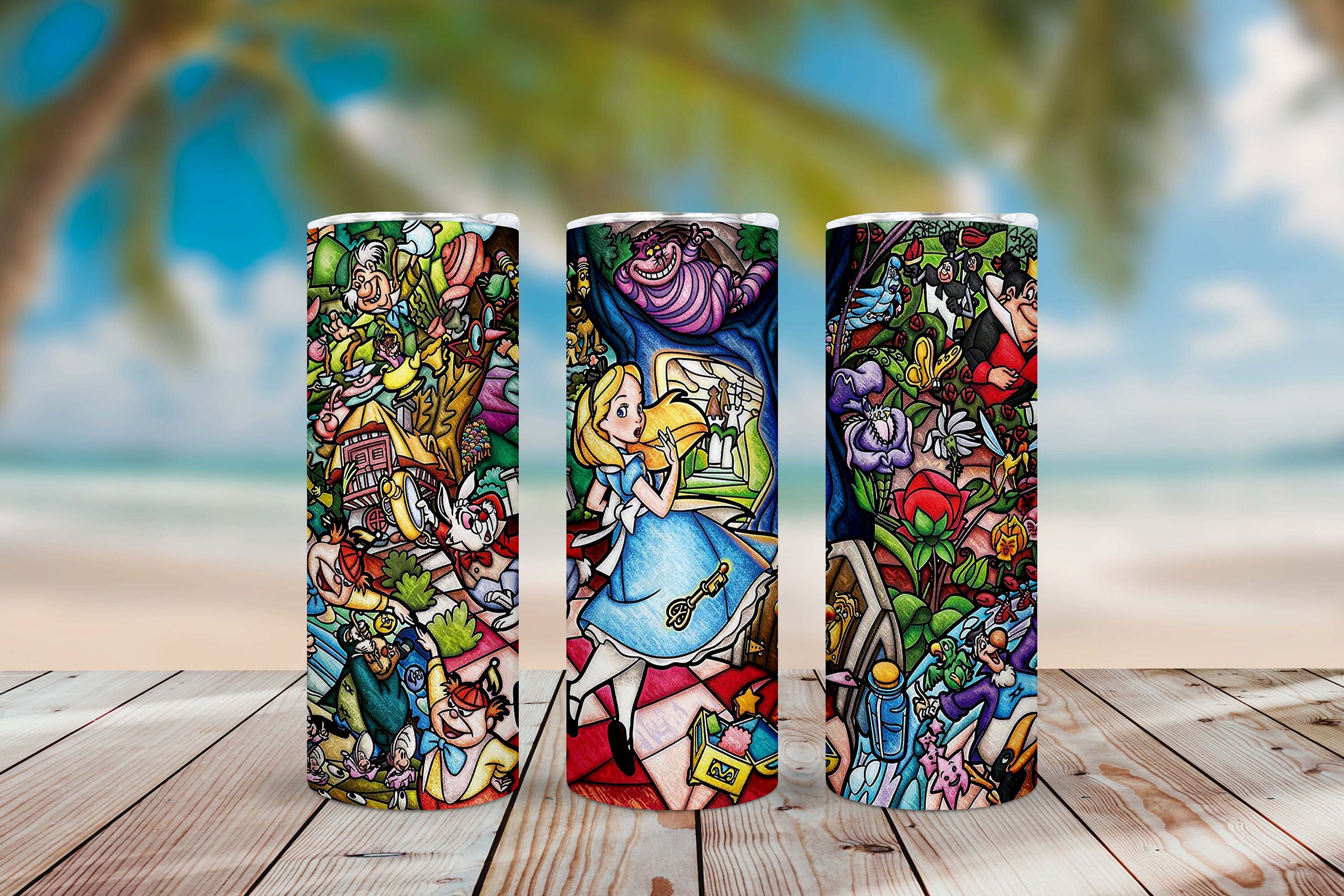 Alice In Wonderland Stained Glass Tumbler, Alice In Wonderla | Inspire ...