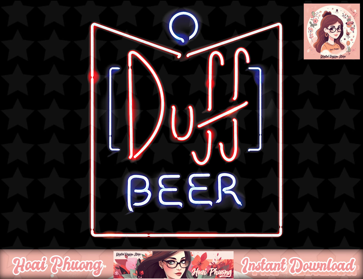 The Simpsons Duff Beer Neon Sign png, instant download - Inspire Uplift
