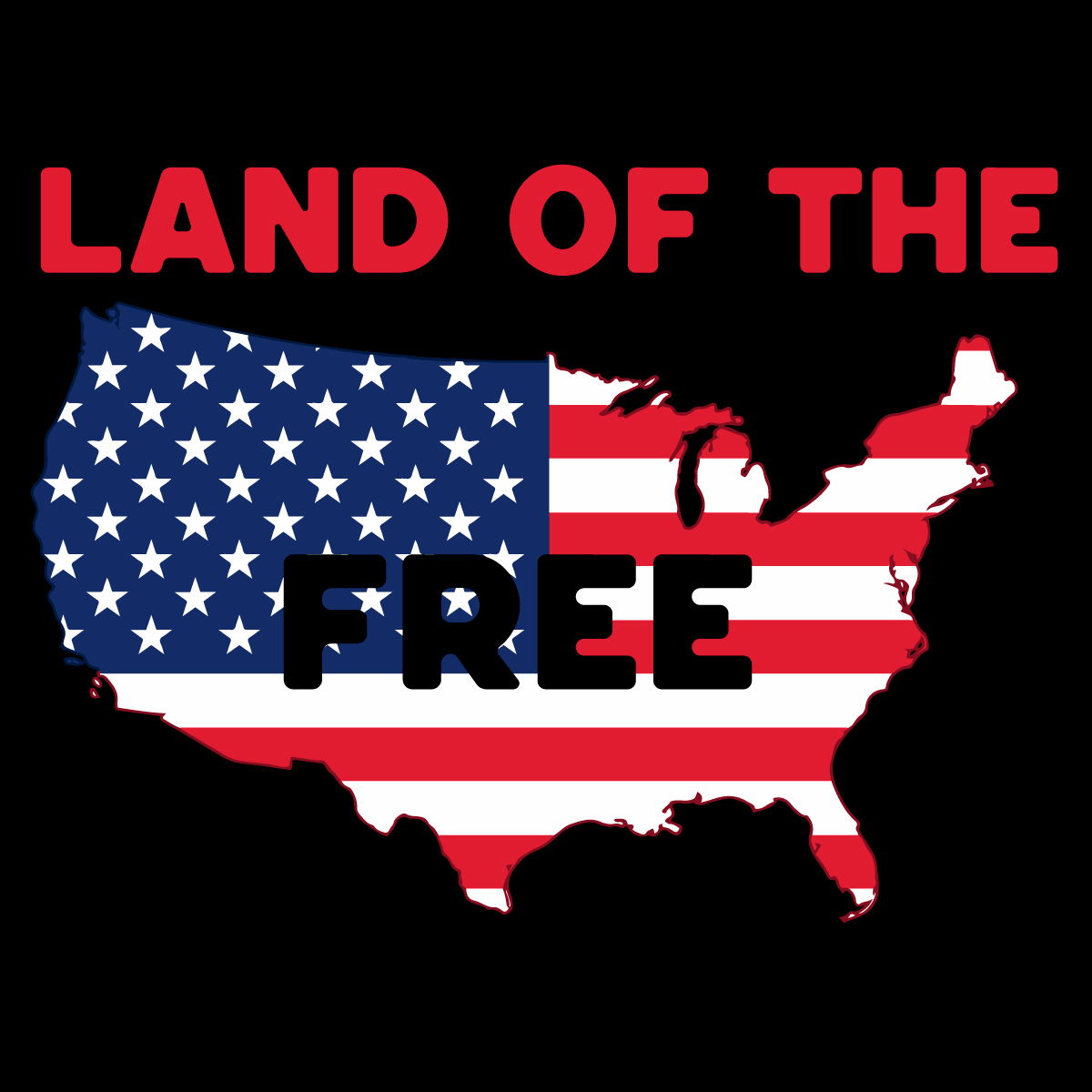 Land Of The Free American Flag Map Svg, Independence Svg, La | Inspire ...