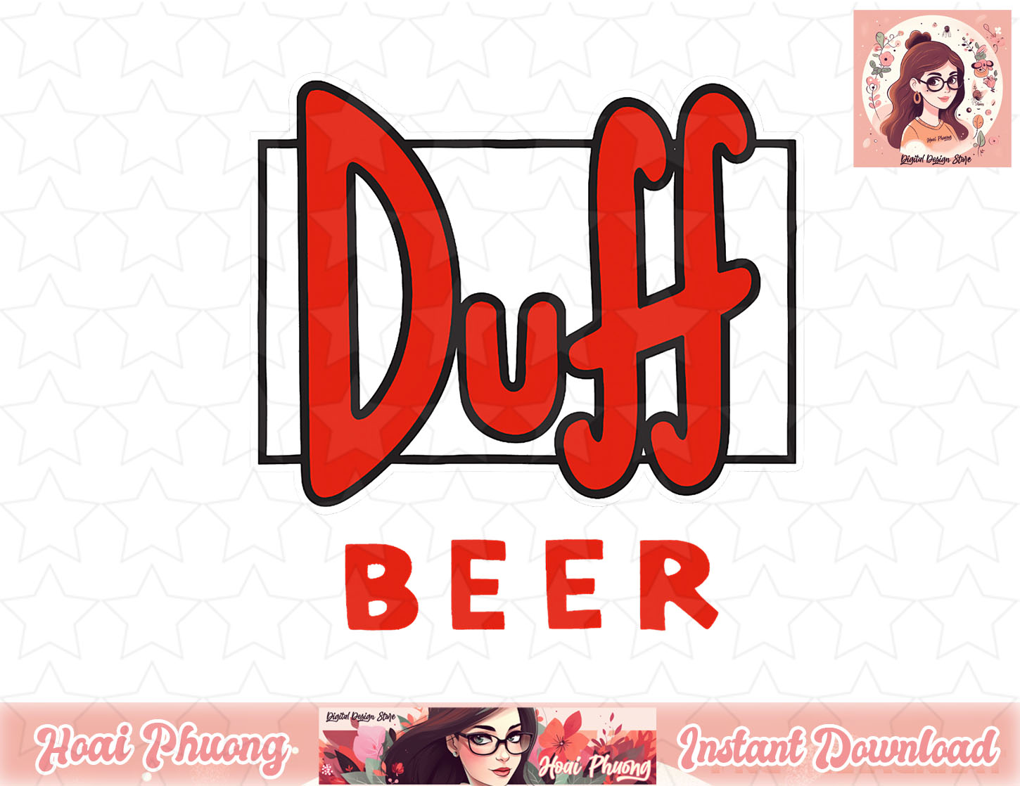 The Simpsons Duff Beer V2 png, instant download - Inspire Uplift