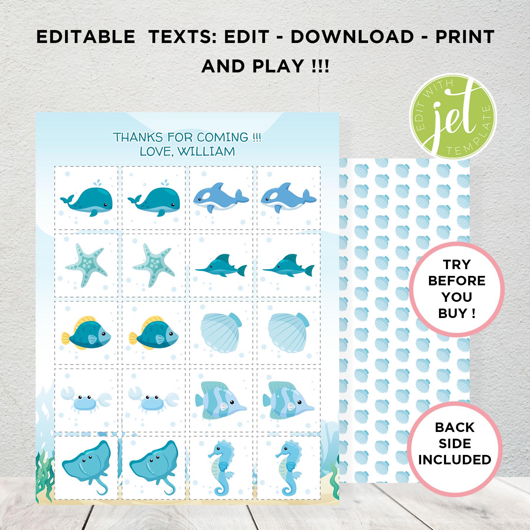 Memory Game, Under the sea memory game, Personalized games, | Inspire ...