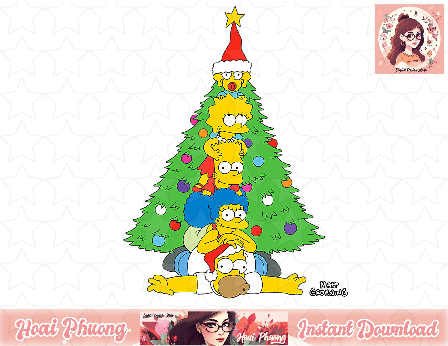 The Simpsons Family Christmas Tree Holiday png, instant down | Inspire ...