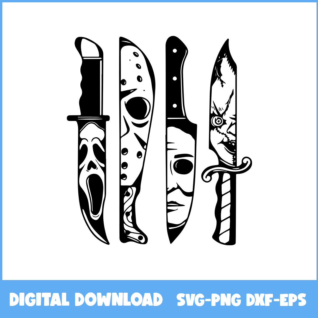 Horror Movie Characters In Knives Svg, Horror Movie Characte | Inspire ...